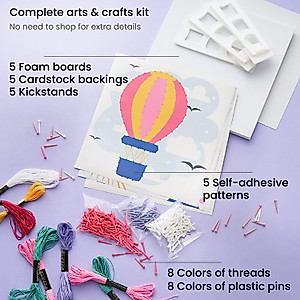Arteza Kids String Art Kit, Set of 5 Assorted Designs, Plastic Pushpins, Art Supplies for Kids Craft Projects and Free Time Activities