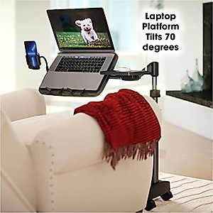 LEVO G2 V16 Mobile Laptop Stand Desk Rolling Cart with Phone Holder and Mouse Tray