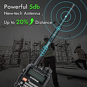 BAOFENG Two Way Radio, BF-F9 V2N 8-Watt Dual Band Radio with 2100mAh Li-ion Battery Portable Walkie Talkies with Includes Full Kit.Frequency Range 144-148/420-450Mhz