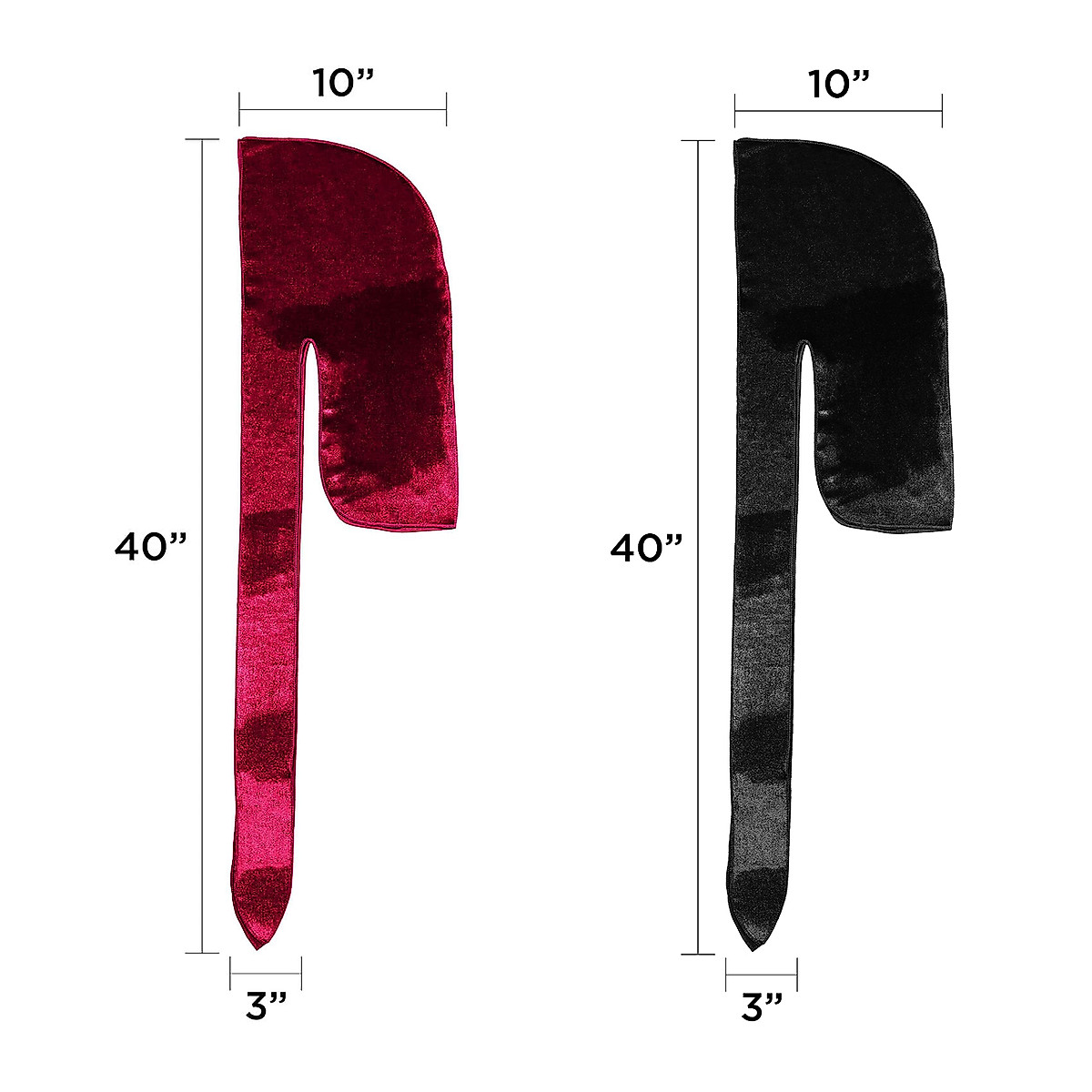 KISS COLORS & CARE Power Wave Velvet Luxe Durag - Black, Breathable, Stretchy Velvet Fabric Ideal For Wave Formation & Overnight Comfort, Stylish & Practical For All Hair Types, 0.13 pounds