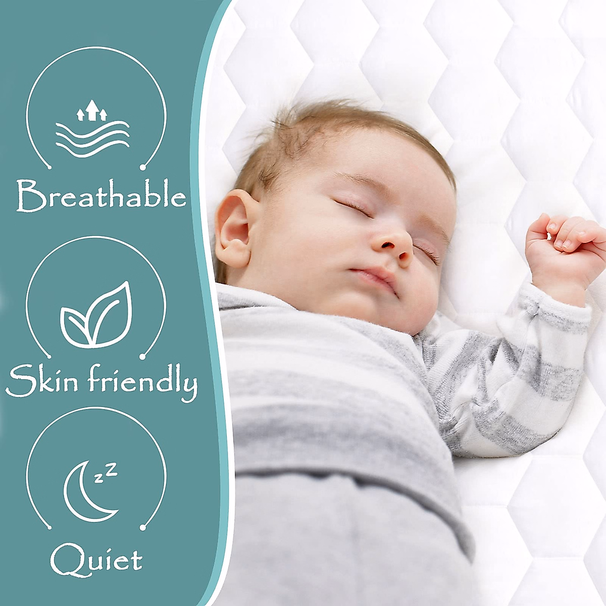 Queen Quilted Waterproof Mattress Pad Cover,Soft Mattress Pad Cover, Waterproof Mattress Protector Stretches up to 16” Deep Pocket-Hollow Alternative Filling-Cooling Mattress Topper