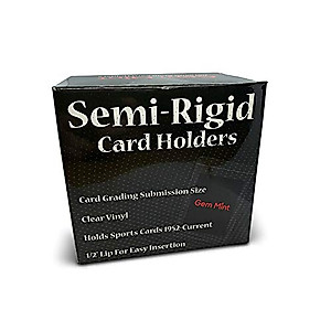 200ct Semi Rigid Card Holders #1 - Grading Submission Size - 3 5/16" x 4 7/8 - Gem Mint Supplies
