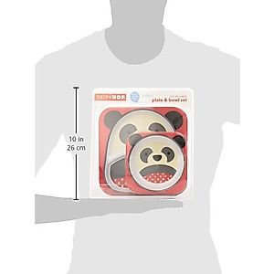 Skip Hop Baby Zoo Little Kid and Toddler Feeding Melamine Divided Plate and Bowl Mealtime Set, Multi Pia Panda