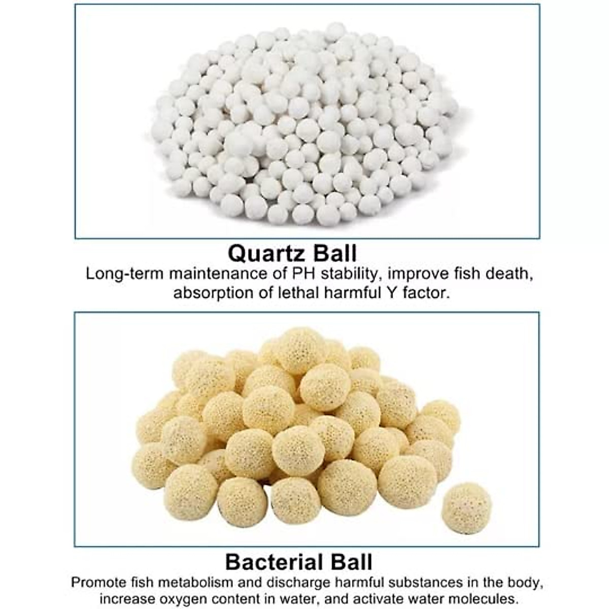 SimiAqua Biological Filter Media - Bio Balls Ceramic Rings Set with Mesh Bag for Aquarium Filter, Pond and Fish Tank (500g, 1.1lb)