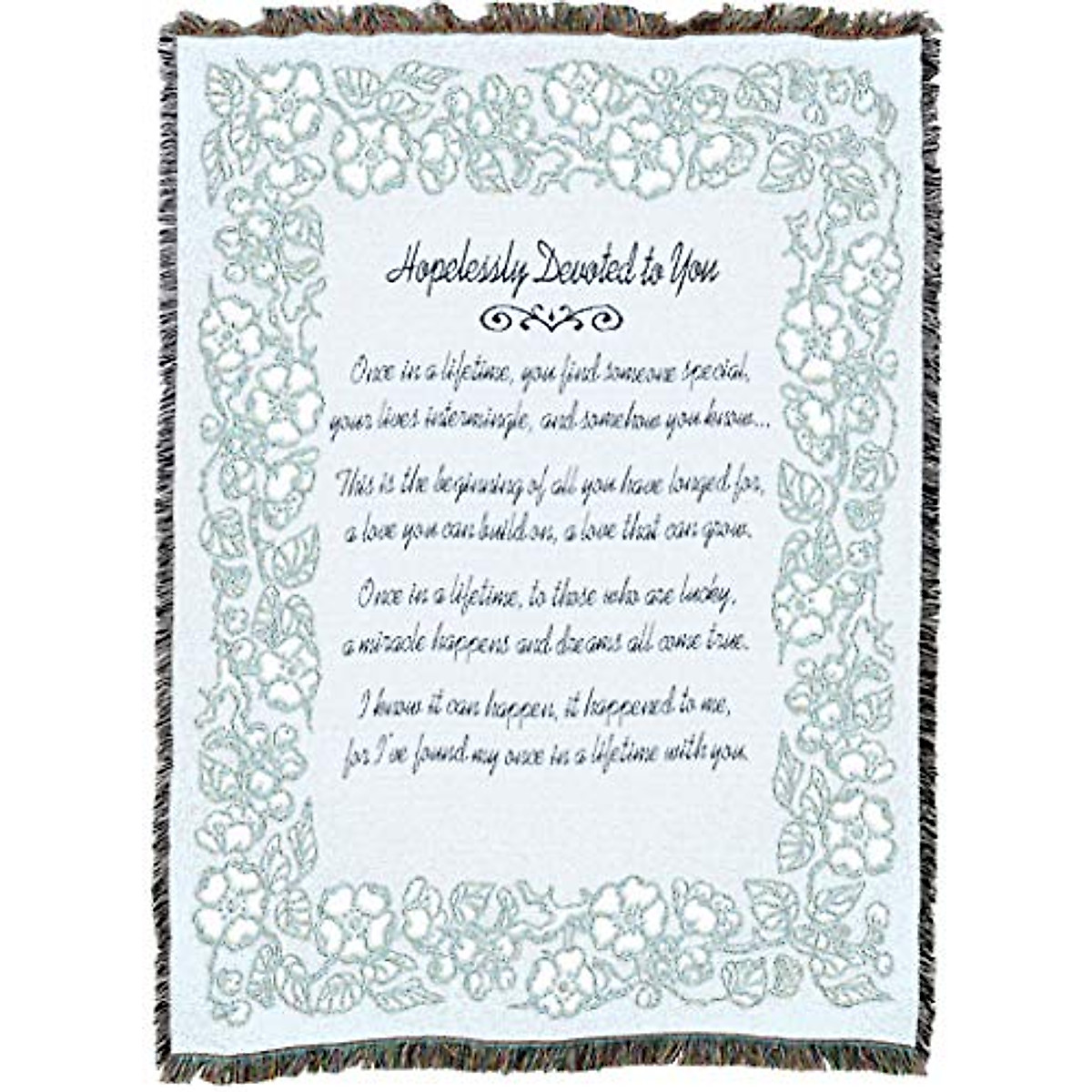 Pure Country Weavers Hopelessly Devoted Blanket - Wedding Gift Tapestry Throw Woven from Cotton - Made in The USA (72x54)