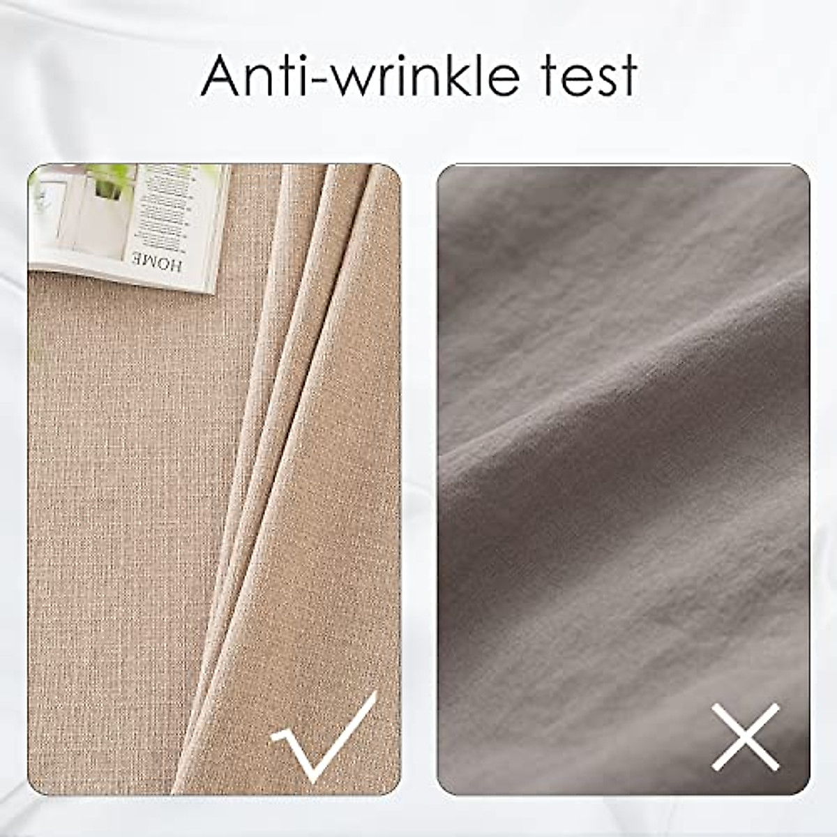 BALCONY & FALCON Rectangle Tablecloth Washable Wrinkle Resistant and Water Proof Table Cloth Decorative Linen Fabric Tablecloths for Dining Parties Kitchen Wedding and Outdoor Use (Beige, 55x95)