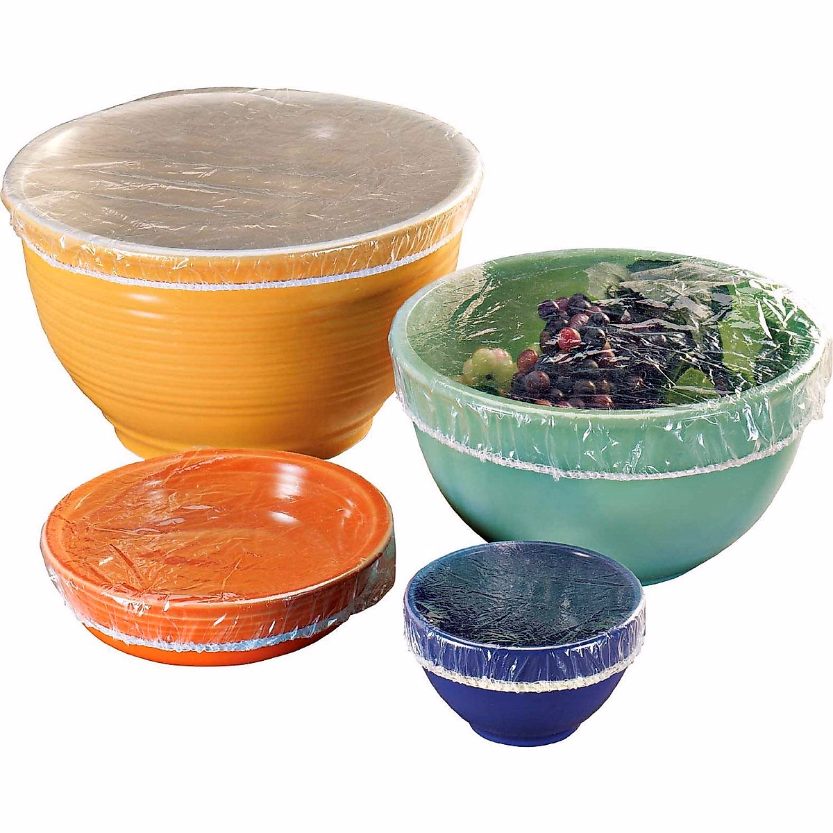 Stretchable, Reusable, Plastic Bowl Covers. Ideal For Storage, Picnics, Transportation, and Entertaining, Pack of 50