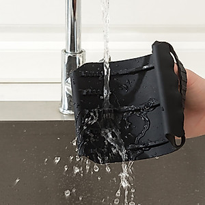 Silicone Assist Hot Handle Holder, Anti-scalding Clip, Oven Gloves Cooking Pinch Mitts, Pot Sleeve Heat Resistant Kitchen Potholders, Hands Guard Kitchen Gadget for Cooking, Picnic Black