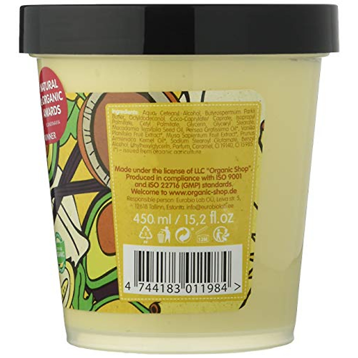 Organic Shop Body Desserts Repairing Body Cream Banana Milkshake 450ml