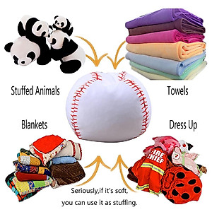 shenruifa Storage Bean Bag Chair 18 Inch Beanbag Cover with Zipper for Kids Plush Toys Game Play (baseball)