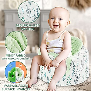 DILIMI Minky Seat Cover, Removable Ultra Soft Comfortable Warm Seat Slipcover for Baby Girl and Boy, Green Leaf