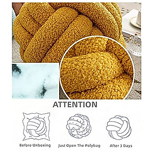 GXYR Knot Pillow Ball,Soft Round Throw Pillow,Handmade Knotted Pillow,Plush Knot Ball Pillow,Modern Home Sofa Couch Pillow Decor Pillows for Bedroom Photography Props-Caramel/8.7"