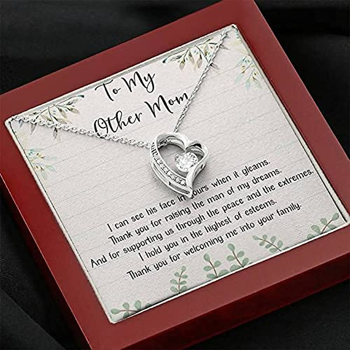 To My Other Mother Necklace Message Card, Forever Love Necklace, Gift Mom, Gifts For Mom, Special Mother's Day, Birthday, Christmas, Holidays Thank you for welcoming me into your family