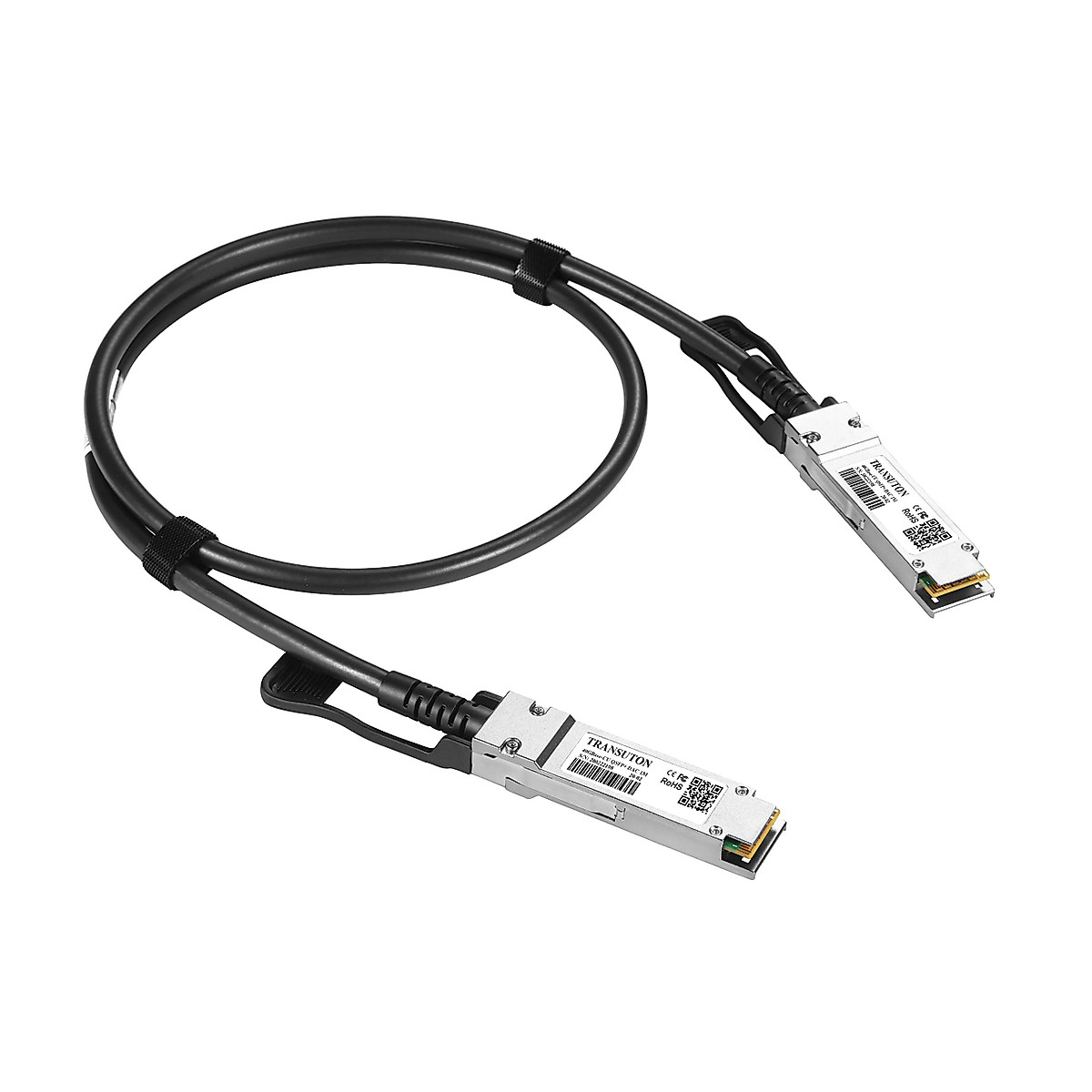 TRANSUTON 40G QSFP+ DAC Passive Cable - 40GBASE-CR4 Passive Direct Attach Copper Twinax QSFP+ Cable for Juniper Switch, 40Gb/s QSFP to QSFP - Fiber Optic InfiniBand Cable, 0.5-Meter(1.64ft)