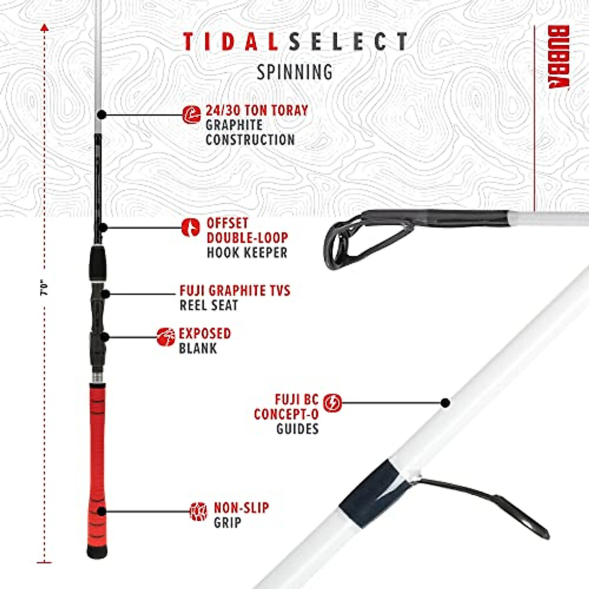BUBBA TS701LF-S TID Sel 7'L Fast Spin Rod