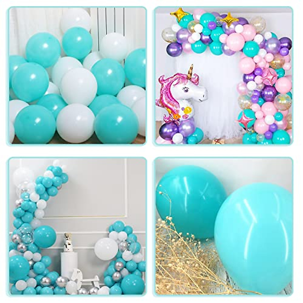 Teal Balloons, 77 Pack Turquoise Balloons Different Sizes 12 Inch 10 Inch 5 Inch Latex Teal Ballons Garland kit for Birthday Wedding Anniversary Baby Shower Decorations
