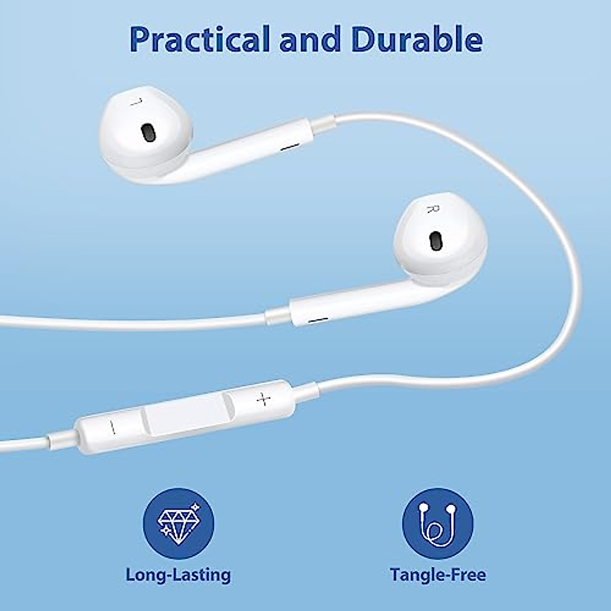 Aolcev USB C Wired Headphones, Type C Earphones with Mic, Type C Earbuds Compatible with Most USB C Devices, Earbuds for Samsung Galaxy Z Flip 5/4 Z Fold 5/4 S23 Ultra/S22, Earbuds, White