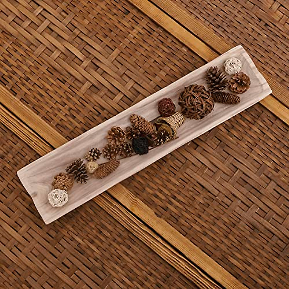 Uziass Wood Dough Bowl, 27.75” Hand Carved Wooden Dough Bowls for Decor Rustic Decorative Wood Dough Bowl Long Wood Dough Bowl for Dining Table Centerpiece Living Room Countertop Home Kitchen Decor