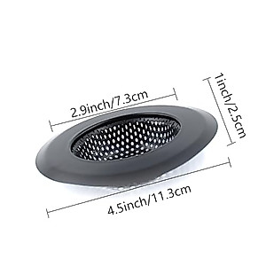 Septe 2 pieces of 4.5inch black sink filters, suitable for Bathroom Bathtub