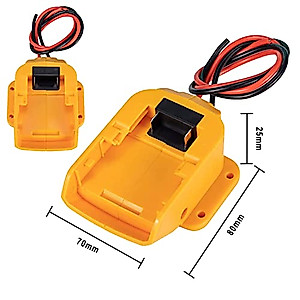 Power Wheel Battery Adapter for Dewalt 18v-20V Battery with14 AWG Convertor for DCB203, DCB204, DCB205, DCB206 for DIY Ride On Truck, RC Toys,Robot