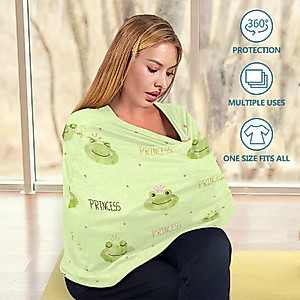 Nursing Cover Breastfeeding Scarf Cute Princess Frogs- Baby Car Seat Covers, Infant Stroller Cover, Carseat Canopy(r)