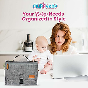 Portable Changing Pad with Shoulder Strap - Detachable Travel Changing Pad - Fully Padded, Lightweight & Waterproof - Diaper Changing Pad - Baby Shower Gifts - Changing Mat (27"x22")