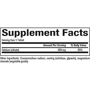 Natural Factors, Calcium Citrate, Helps Maintain Strong Bones and Teeth, 90 tablets (90 servings)