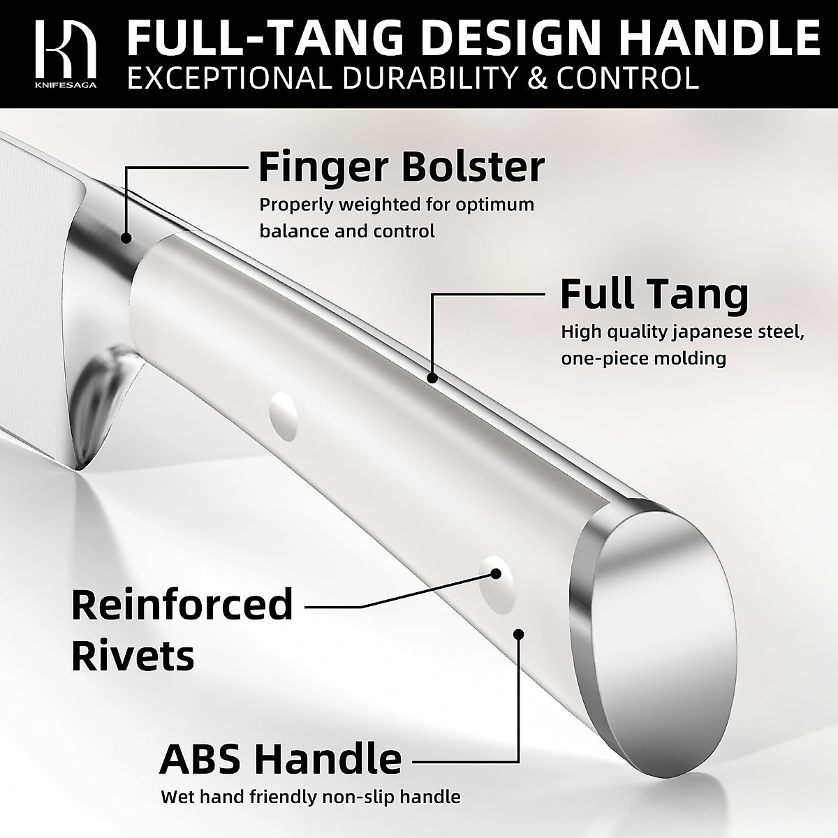 KnifeSaga Santoku Knife 7 Inch, Japanese Professional Chef knife High Carbon Stainless Steel, Razor Sharp Chefs Kitchen Knife, Vegetable Chopping Knife for Cooking With Full-tang Handle, White