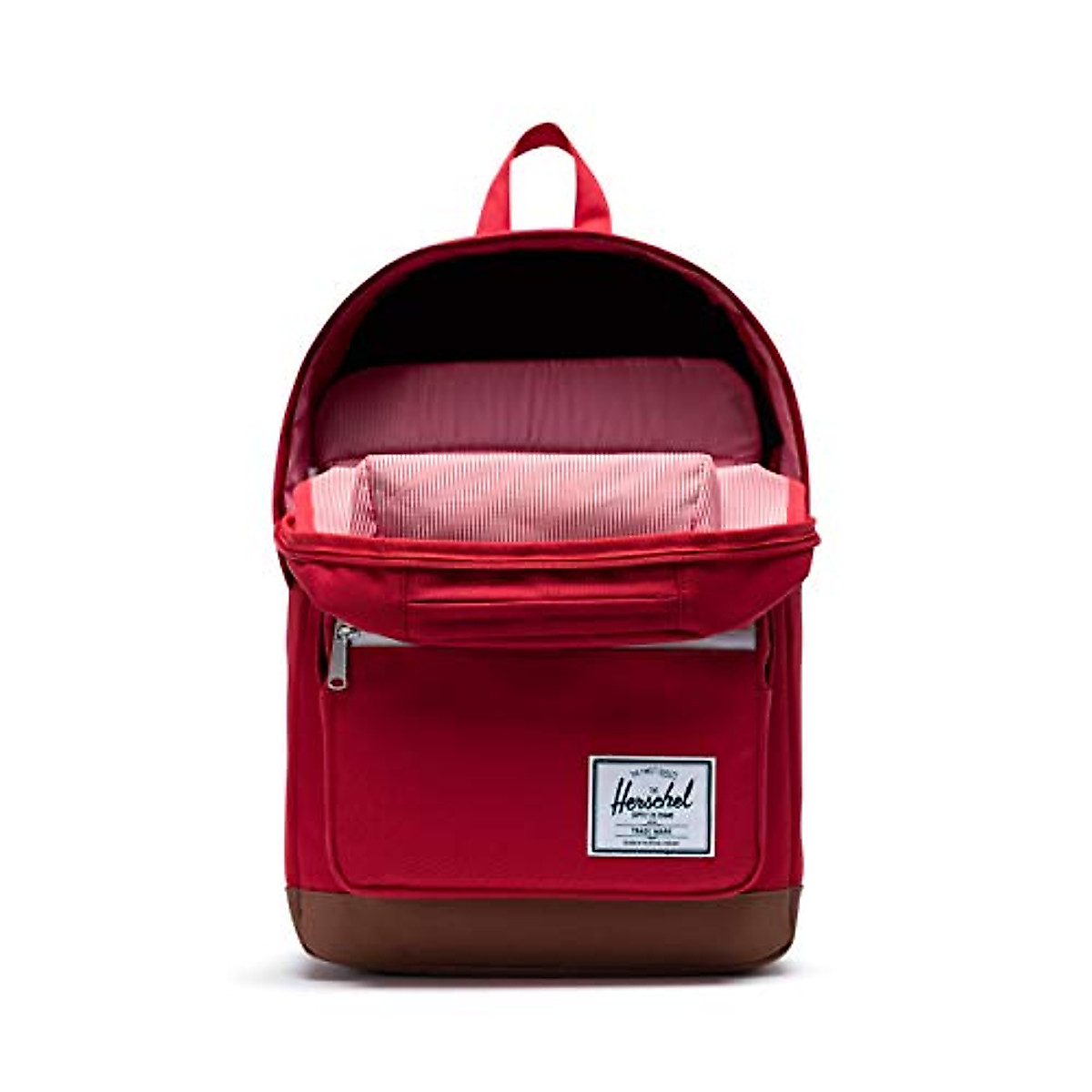 Herschel Pop Quiz Backpack, Red/Saddle Brown, Classic 22L