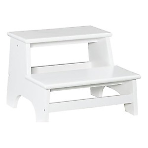 Powell Linon Tyler Wood Bed Step Stool in White