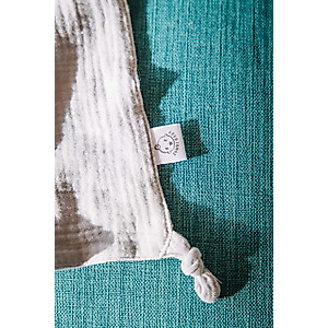 Lovey Security Blanket 100% Organic Muslin Cotton Stuffed Animal Baby Blankie for Girls or Boys (Bunny) 2 Pack by zumbibaby