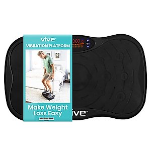 Vive Vibration Plate Exercise Machine - Shake Plate Vibration Platform with Resistance Exercise Bands - Lymphatic Drainage Machine for Shaping, Toning, Wellness, Recovery, and Weight Loss