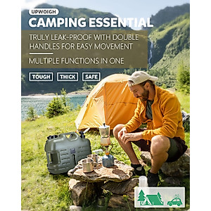 UPWOIGH 5 Gallon Water Jug, Camping Water Container, Truly No Leakage Water Storage, Large Military Green Water Tank,BPA Free Portable Emergency Overlanding Gear for Outdoors Hiking