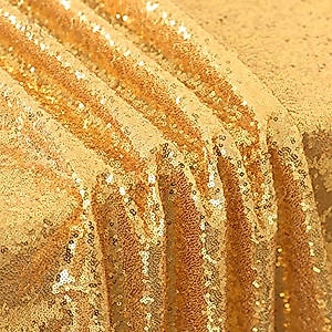 B-COOL Sparkly Drape Tablecloth Gold Tablecloth Sequin Fabric Tablecloth for Ceremony Party Halloween 50x80 Inch