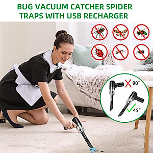 2024 Upgraded Bug Vacuum & Handheld Vacuum Cordless with 9000PA, High Power Portable Bug Catcher Small Spider Catcher Use for Home Office Car RV Insect Traps Catcher and Release with Insect Cage