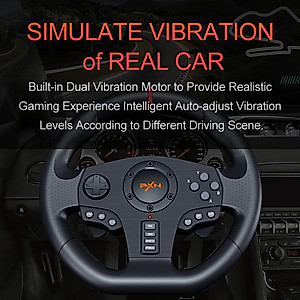PXN PC Racing Wheel, V900 Universal Usb Car Sim 270/900 degree Race Steering Wheel with Pedals for PS3, PS4, Xbox One, Xbox Series X/S, Switch, Android TV
