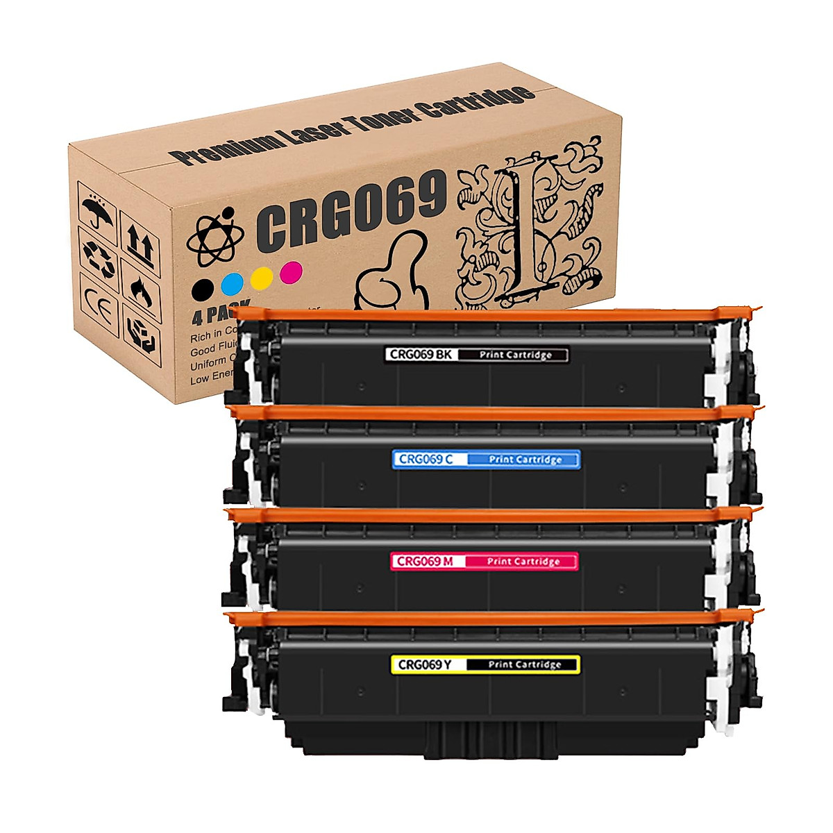 CRG069 Replacement High Capacity Toner Cartridges, Compatible for Canon LBP673 LBP673CDN LBP673CDW LBP674CX MF750 MF752CDW MF756CX Printers Combo Pack