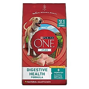 Purina ONE Dog Digestive Support, Natural Dry Dog Food, +Plus Digestive Health Formula - 31.1 lb. Bag