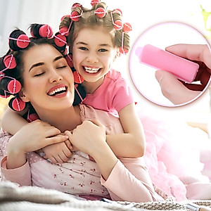 Zhehao 36 Pcs Sponge Hair Rollers Small Pink Foam heatless curls Rollers Flexible Sleeping Hairdressing Curler for Women Hair Styling(0.79 x 2.76 Inch,Pink)(0.79 x 2.76 Inch,Pink)