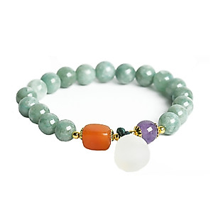 HL1971 Natural Green Stress Relief Quartz Chakra Beaded Jade Stones Healing Beads Gifts Gold Crystal Jewelry Women for Bracelet