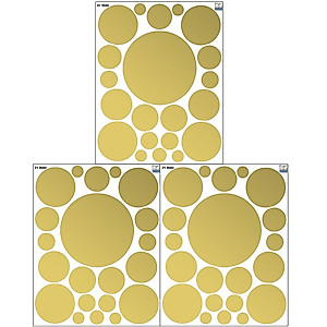 Create-A-Mural Polka Dot Wall Stickers, Wall Decor Stickers, Wall Dots, Vinyl Circle Room Dot Decals Wall Art Stickers for Bedroom Girls Room Peel and Stick Kids Room Decor Birthday Gift (Gold)