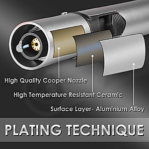 Urgrette 3 Pack Butane Torch Lighters, 6-inch Refillable Pen Lighter Adjustable Jet Flame Butane Lighter for Grill BBQ Camping (Gas Not Included)