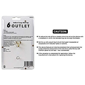 PowerGuard 6-Outlet Surge Protector with Coaxial Line Protection - 450 Joules Surge Protection, Line Protection Indicator Lights, Wall Outlet Extender for Charging All Electronics Devices