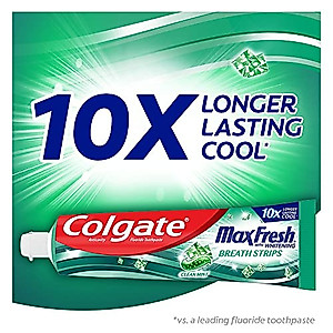 Colgate MaxFresh Whitening With Breath Strips Toothpaste Clean Mint 6 Ounce (Pack of 1)