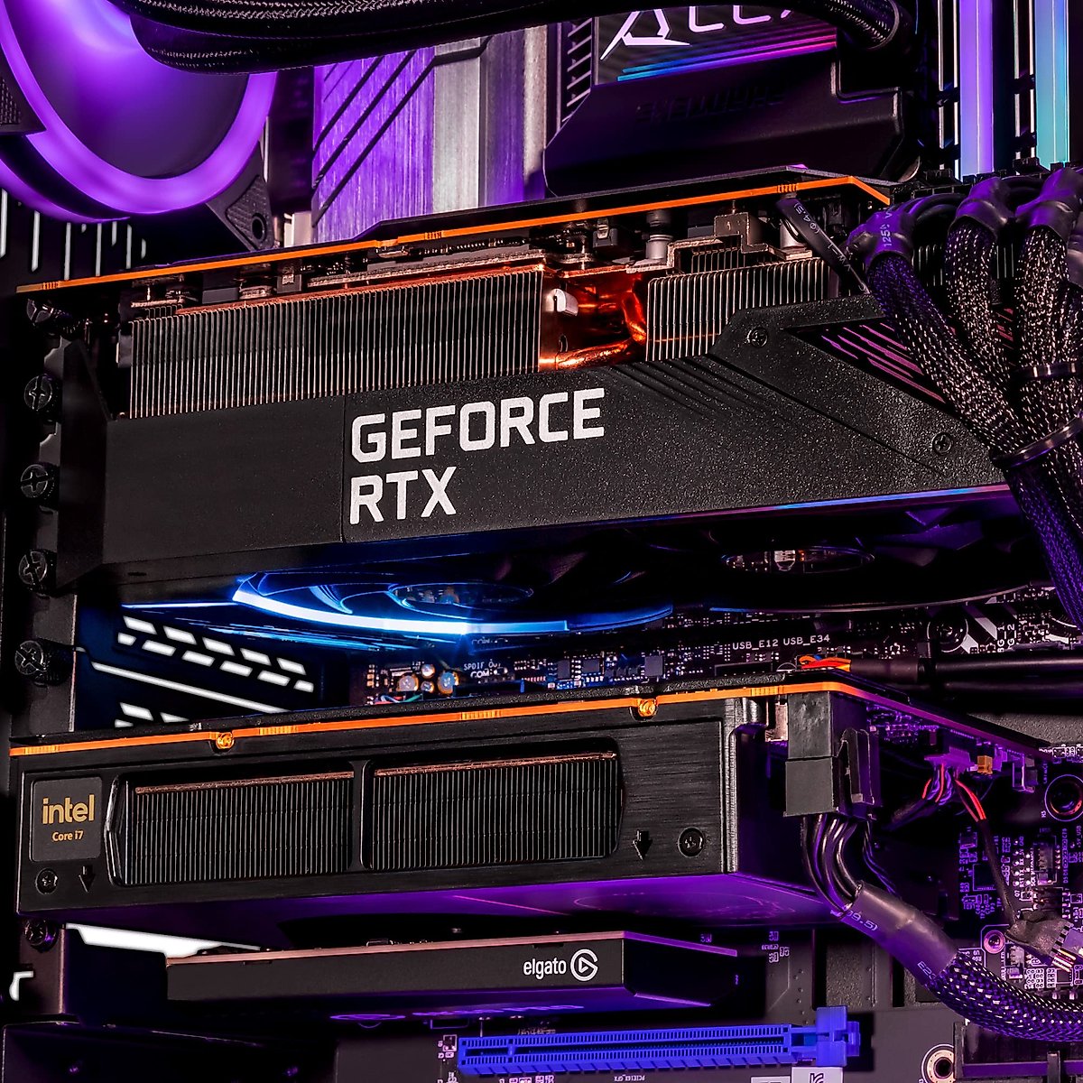 CLX HATHOR Dual Gaming/Streaming PC - PC1: Intel Core i9 13900KF 3.0GHz, GeForce RTX 4090, 1TB SSD, 6TB HD, 64GB DDR5 RGB Memory, PC2: Intel NUC 12 i7 Compute Element