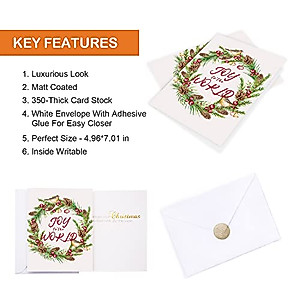 TAOZI&LIZHI Christmas Cards Boxed Assortment with Envelopes, Funny Merry Christmas Holiday Greeting Thank You Cards For Loved ones, Friends, and Family(6 Designs, 24 Handmade Cards)