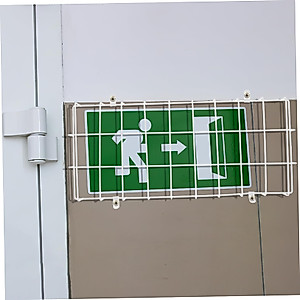 jojofuny Lampshade Protection Net Exit Damage Stopper Exit Sign Wall Guard Emergency Light Cage Guard Exit Light Protective Cages Exit Signs for Business Emergency Guard Iron White