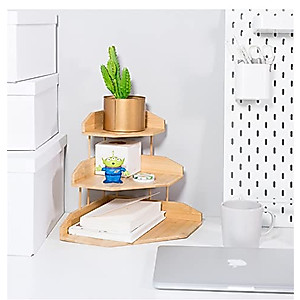 TJLSS Multi-Layers Desk Organizer Eco Natural Sundries Storage Box Kitchen Storage Holder Corner Storage Rack