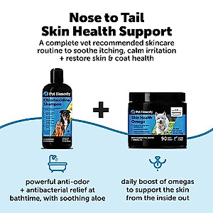Pet Honesty Chlorhexidine Shampoo - Ketoconazole & Aloe for Dogs & Cats - Helps Itching, Hot Spots, Irritation & Allergies, Sensitive Skin, Deodorizing Dog Shampoo, Dog Grooming Supplies - 16oz