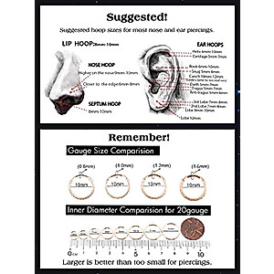 OUFER Conch Piercing Jewelry, 16G Conch Hoop Earrings, Stainless Steel Lip Ring Hoops, with Double Row Diamonds Helix Lobe Piercing Jewelry for Women Men-16G 12MM